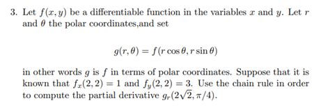 Solved Let F X Y Be A Differentiable Function In The Chegg Com