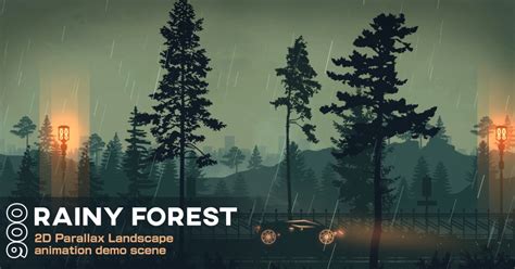 Rainy Forest Parallax Landscape 2d Environments Unity Asset Store