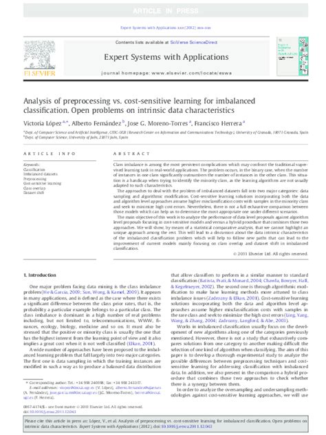 pdf analysis of preprocessing vs cost sensitive learning for