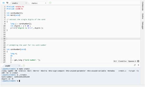 Pset1 Credit How To Handle The 16digits Size R Cs50