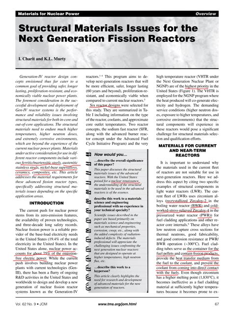 Pdf Structural Materials For The Next Generation Nuclear Reactors An Overview