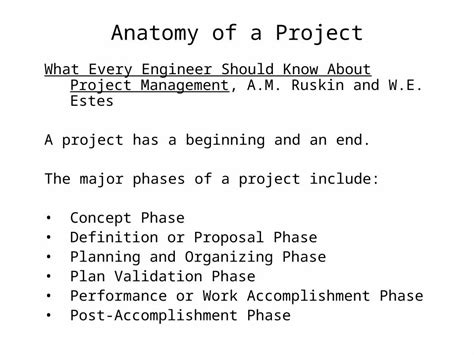 PPT Anatomy Of A Project What Every Engineer Should Know About
