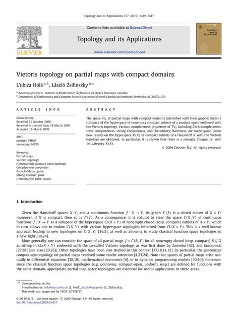 pdf vietoris topology on partial maps with compact domains dokumen tips