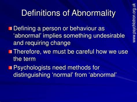 What Is Normal How Does One Define Abnormal In Psychology