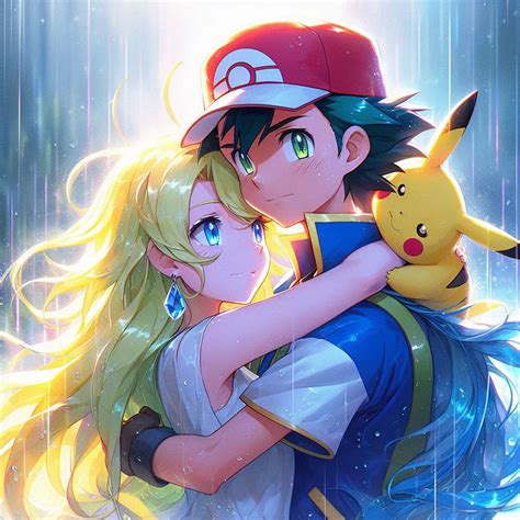 Ash Hugging Serena In The Rain Theme By Amourshippingworld On