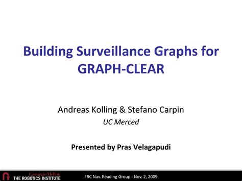 Ppt Building Surveillance Graphs For Graph Clear A Pursuit Evasion