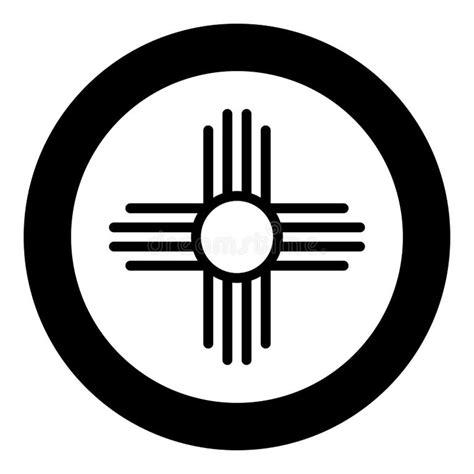 Zia Symbol Ancient Sun Emblem Element Of New Mexico Flag Icon In Circle