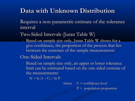The Use Of Statistical Tolerance Limits For Process