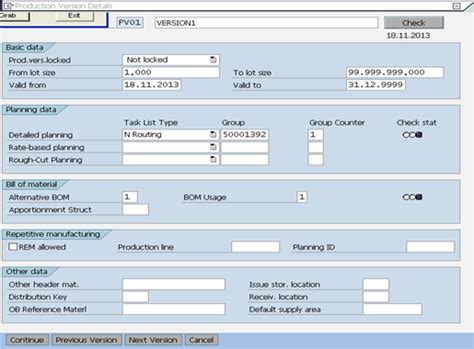 Creating Production Version From MRP4 Work Schedul SAP Community
