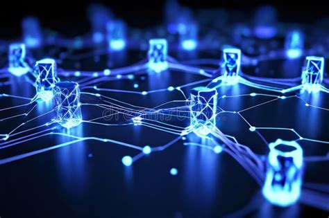Edge Computing Nodes Multiple Small Nodes Connected In A Network Stock