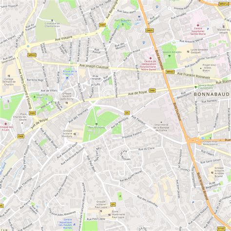 Clermont Ferrand Modern Atlas Vector Map Boundless Maps