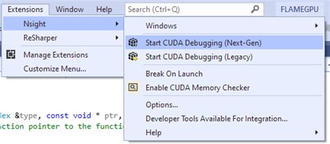 Using A Debugger — Flame Gpu 2 0 Documentation