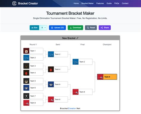 Single Elimination Tournament Bracket Maker