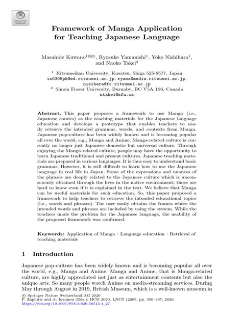 Framework Of Learning Language Through Manga Pdf Language