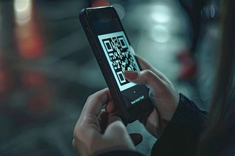 Female Hand Holding Mobile Phone With QR Code For Scanning Premium AI Generated Image