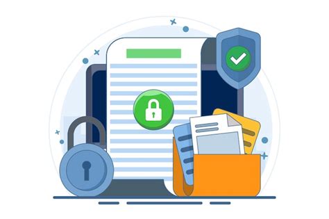 Premium Vector Secure Confidential Online Document Access On Laptop Computer Or Internet Web