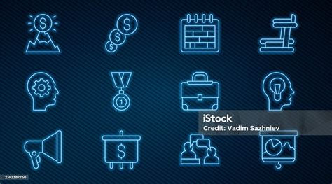 차트 인간 램프 전구 달력 메달 헤드 기어 산 깃발 서류 가방 및 금융 성장 및 달러 아이콘과 함께 라인 칠판을 설정합니다 벡터 3위에 대한 스톡 벡터 아트 및 기타 이미지