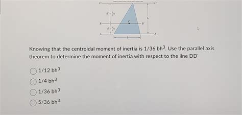 Solved Using The Parallel Axis Theorem What Is The Moment Chegg