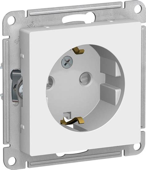 Розетка скрытая с заземлением SCHNEIDER ELECTRIC AtlasDesign белая ...