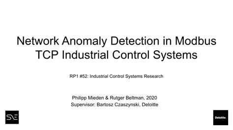 Ppt Network Anomaly Detection In Modbus Tcp Industrial Control