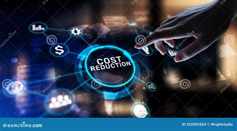 Cost Reduction Minimizing Expenses And Increasing Efficiency Projection On A Virtual Screen