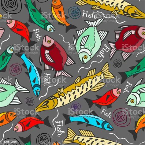 물고기 원활한 패턴 Eps10 벡터 일러스트레이션 0명에 대한 스톡 벡터 아트 및 기타 이미지 0명 거리 그래피티 Istock