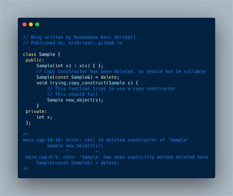Prefer Deleted Functions To Private Undefined Ones Notes Kushashwa Ravi Shrimali Kush