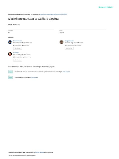 Intro To Clifford Algebra Pdf Teaching Methods And Materials Science And Mathematics