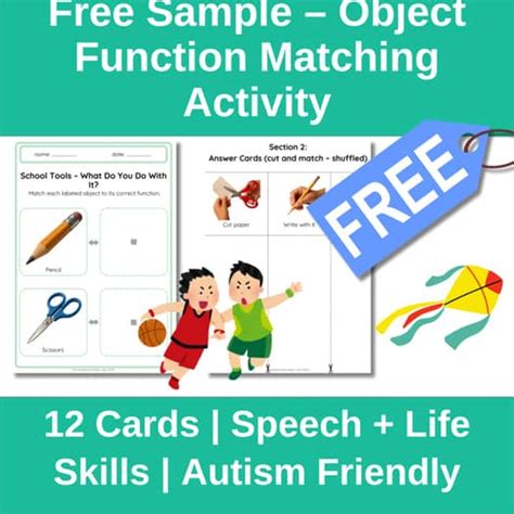 Free Object Function Matching What Do You Do With It Autism And Speech