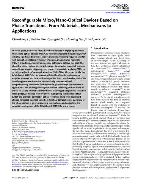 Pdf Reconfigurable Micronano‐optical Devices Based On Phase