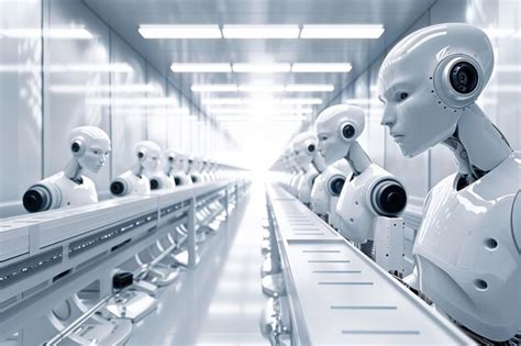 Advanced Robotics Technology On An Automated Assembly Line Showcasing Futuristic Automation In