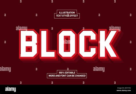 Block Text Style Effect Stock Vector Image And Art Alamy