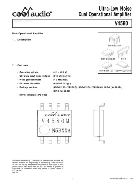 Data Sheet Amplifier Operational Amplifier