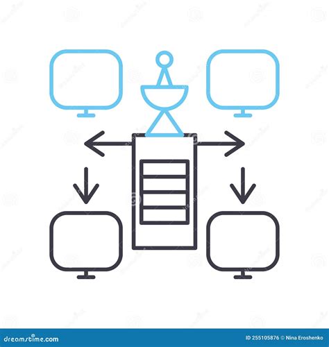 Local Area Network Line Icon Outline Symbol Vector Illustration Concept Sign Stock Vector