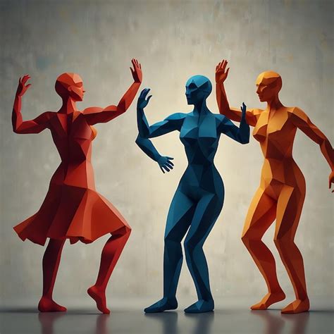 Abstract Dance Of Intertwined Human Shapes Creating A Fluid Dynamic Composition Of Human Form
