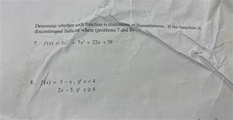 Solved Determine Whether Each Function Is Continuous Or