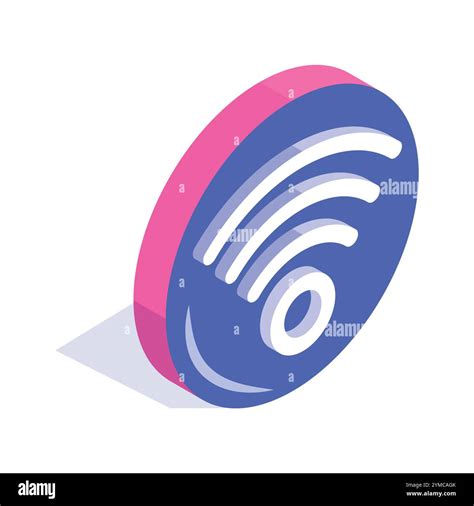 A Circular Icon Depicting A Wi Fi Signal Symbolizing Wireless Internet Connectivity Stock