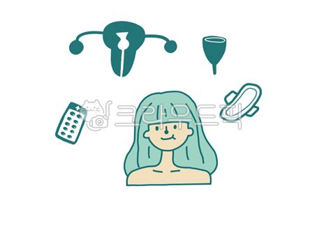 월경 생리 자궁 생리컵 생리대 사진이미지일러스트캘리그라피 Njj8112작가