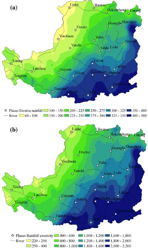 A Spatiotemporal Distribution Of Annual Rainfall Erosivity On The Loess Download Scientific
