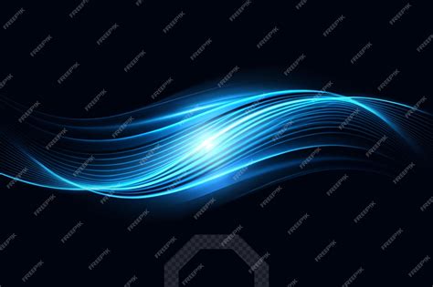 Vibrant Blue Light Waves Creating A Dynamic Visual Effect In Digital Art Premium Ai Generated Psd