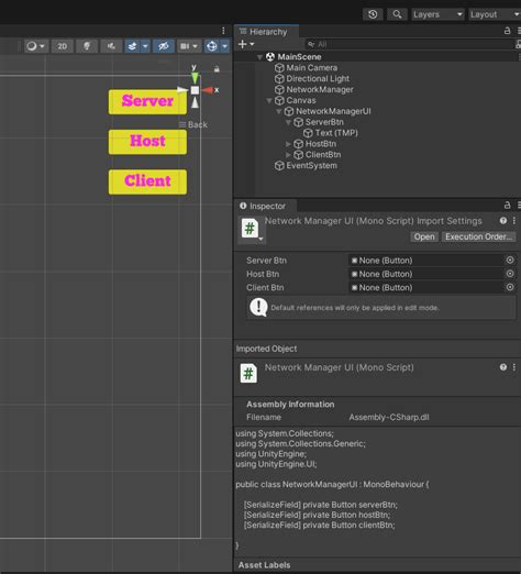 how to assign ui components to a serialized field what am i missing