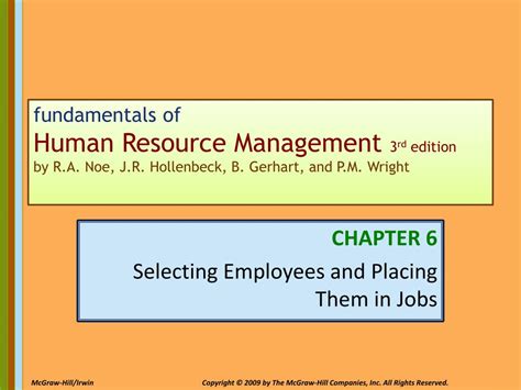 Ppt Chapter 6 Selecting Employees And Placing Them In Jobs Powerpoint