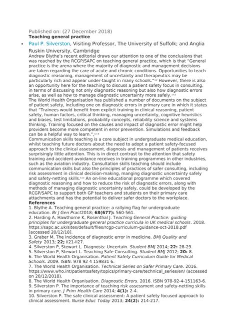 Pdf Teaching General Practice