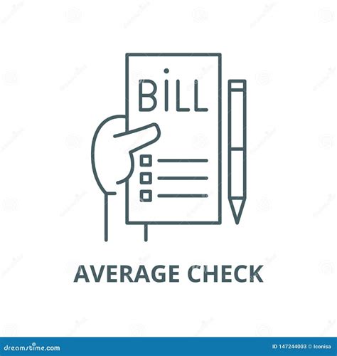 Average Check Vector Line Icon Linear Concept Outline Sign Symbol Stock Vector Illustration