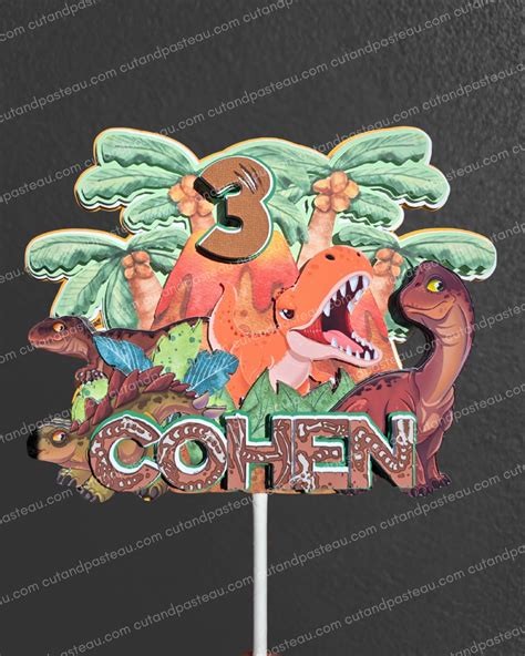 Dinosaur Cake Topper Cut And Paste Au