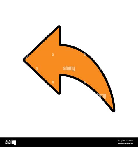 Arrow Undo Icon Line Isolated On White Background Black Flat Thin Icon On Modern Outline Style