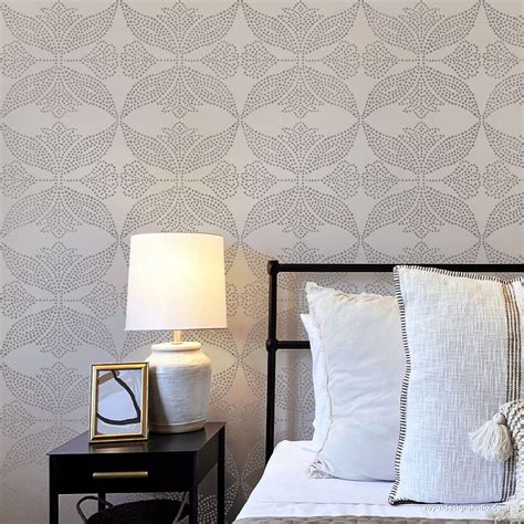 Floral Tribal Batik Allover Wall Stencil
