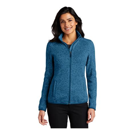 Port Authority L232 Womens Customizable M Blue Heather Fleece Sweater