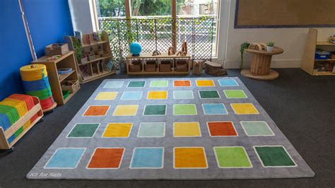 Rainforest Squares Placement Carpet 3x3m Classroom Direct