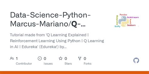 GitHub Data Science Python Marcus Mariano Q Learning Reinforcement Learning Python Tutorial